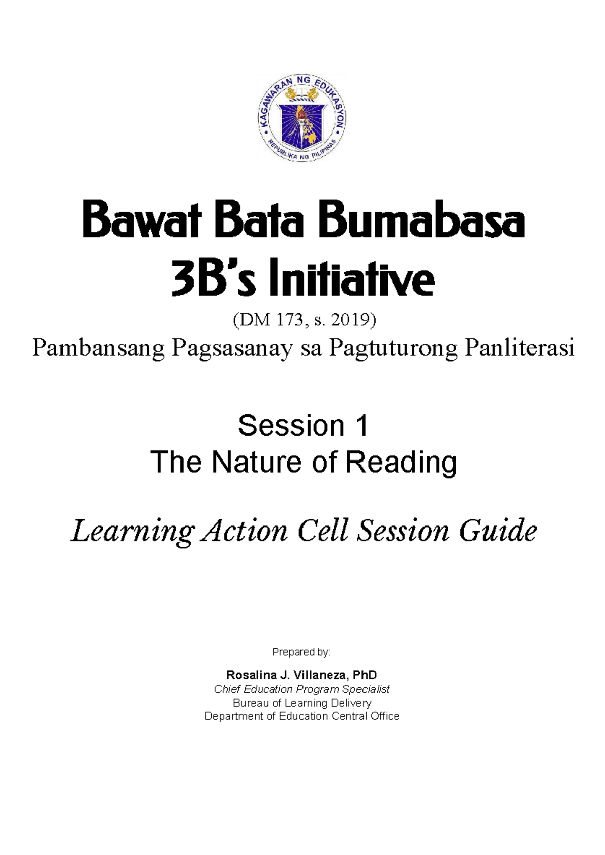 Session 1 Nature of Reading - Bawat Bata Bumabasa 3B’s Initiative (DM ...