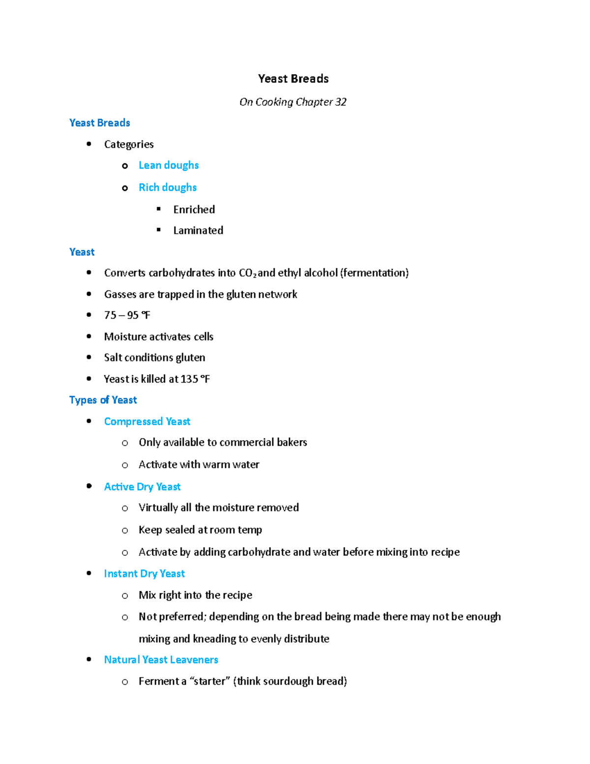 Chapter 32 - Yeast Breads - Yeast Breads On Cooking Chapter 32 Yeast ...