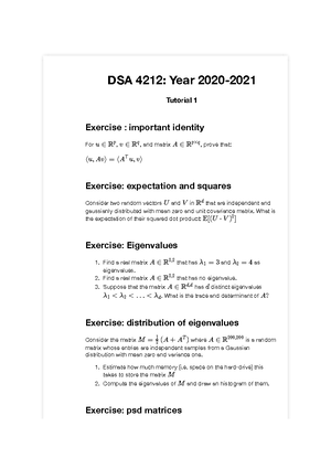 Lecture 3 supp handout - jkw - DSA4211: High-Dimensional Statistical Analysis Ridge Regression ...