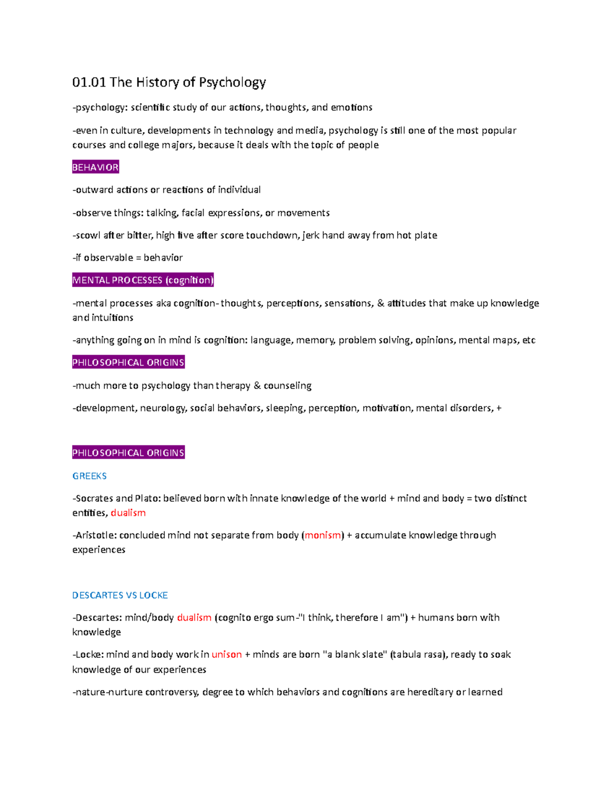 Module 1 AP Psychology - 01 The History of Psychology -psychology ...