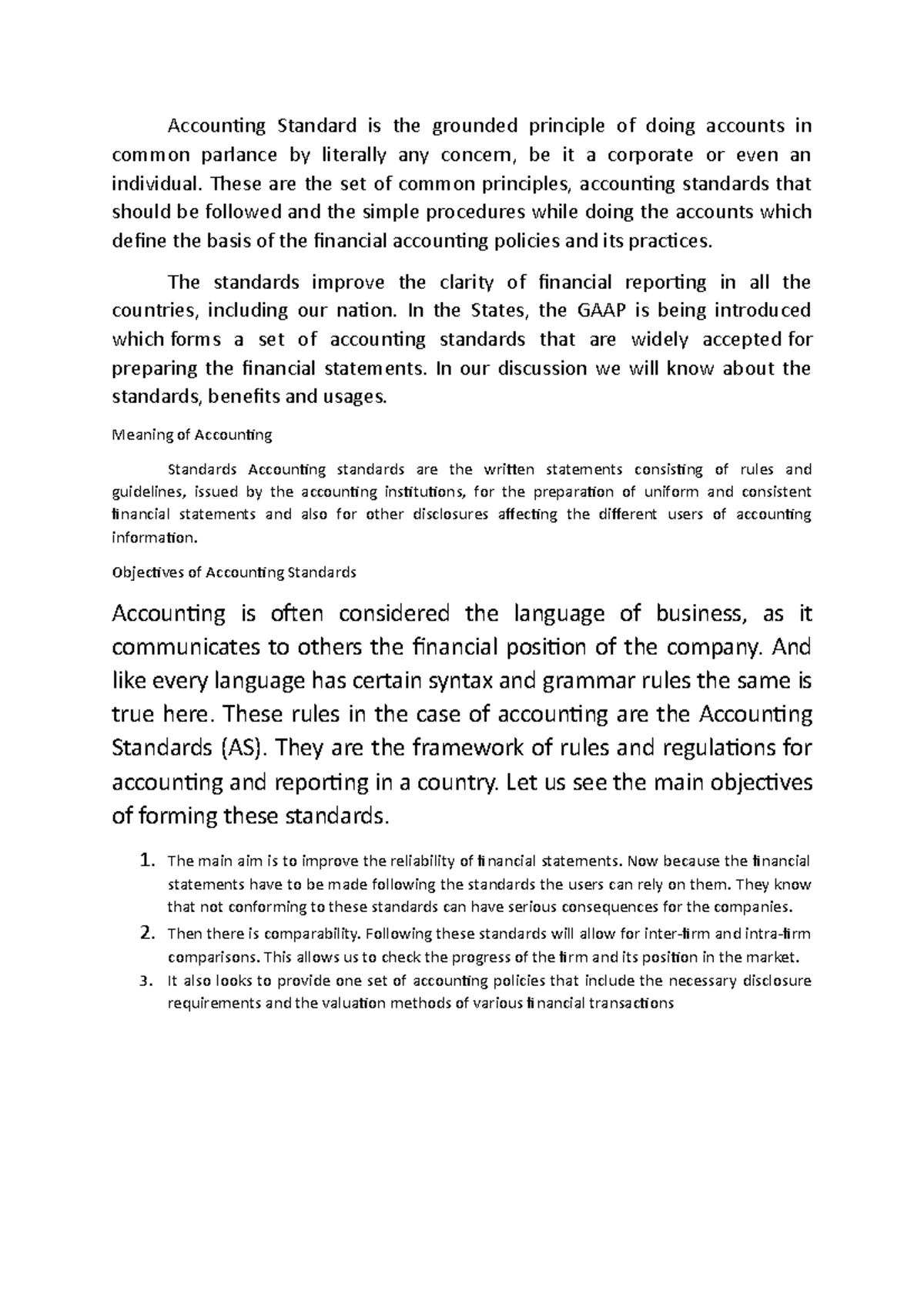 UNIT 1 Indas - Accounting Standard is the grounded principle of doing ...