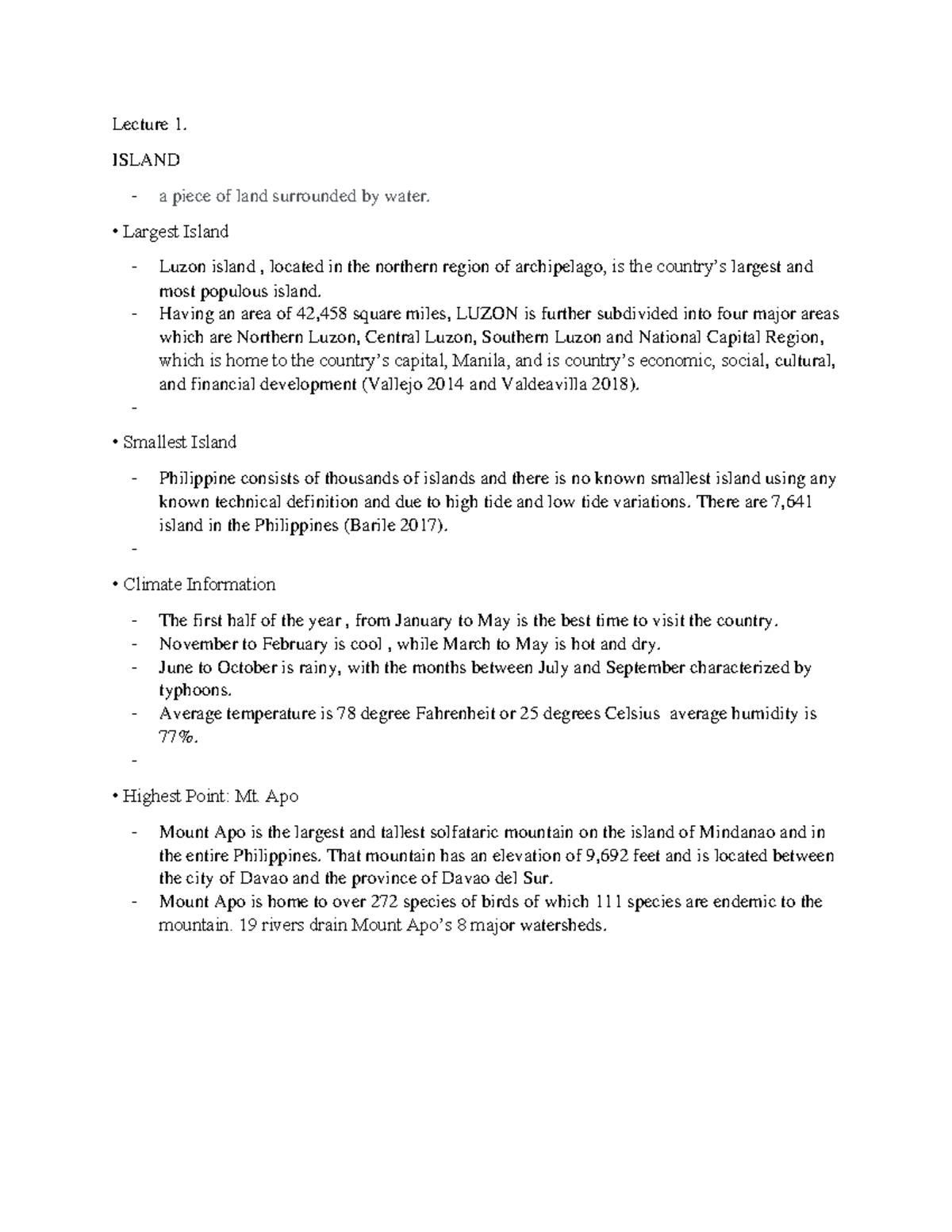 Lecture 1. Island - Alex P. - Lecture 1. ISLAND a piece of land ...