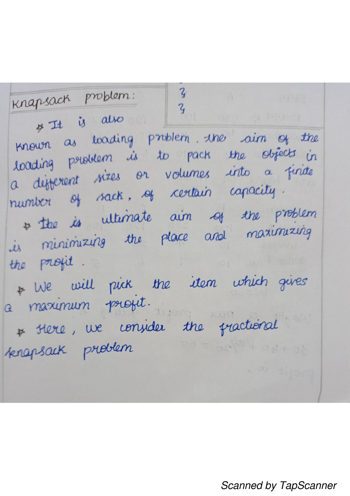 Knapsack - Nill - Bca(computer application) - Scanned by TapScanner ...