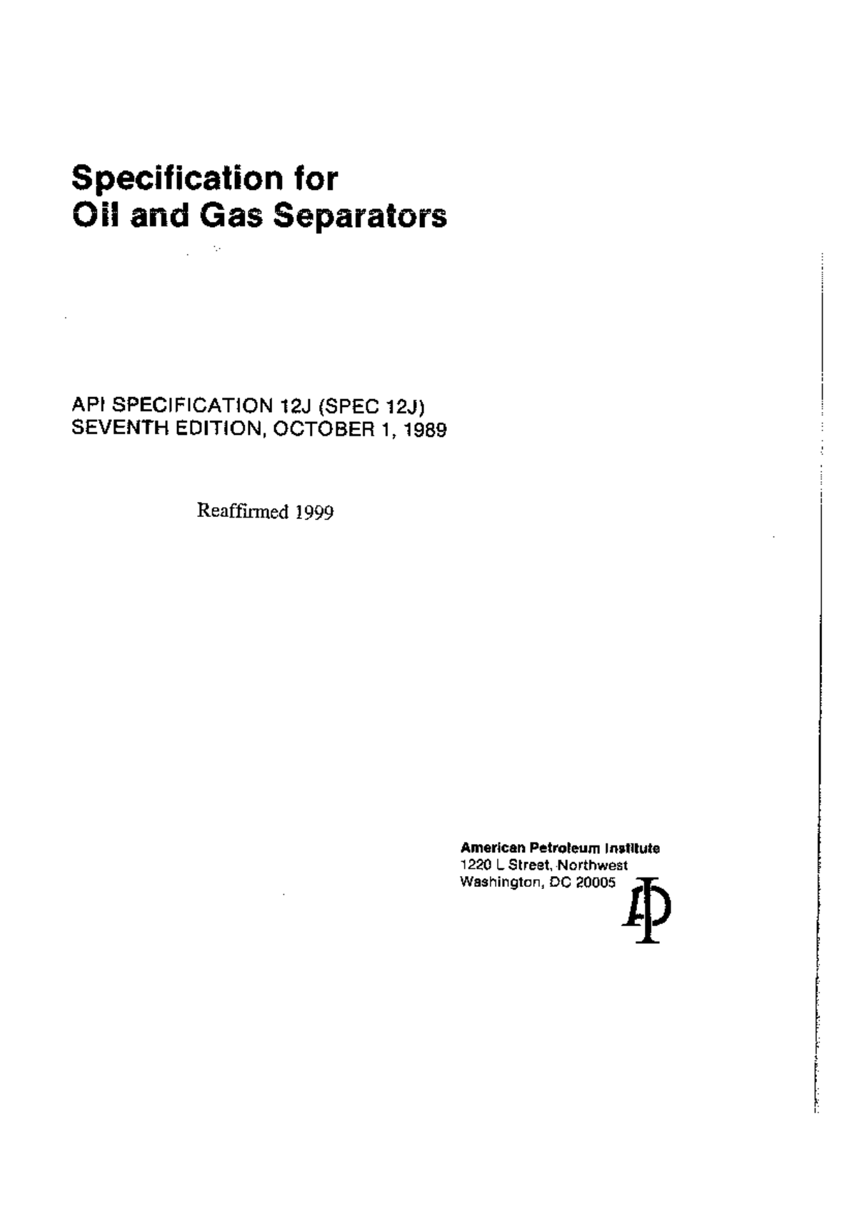 Norma APIspec 12J - ingeniera industrial - Studocu