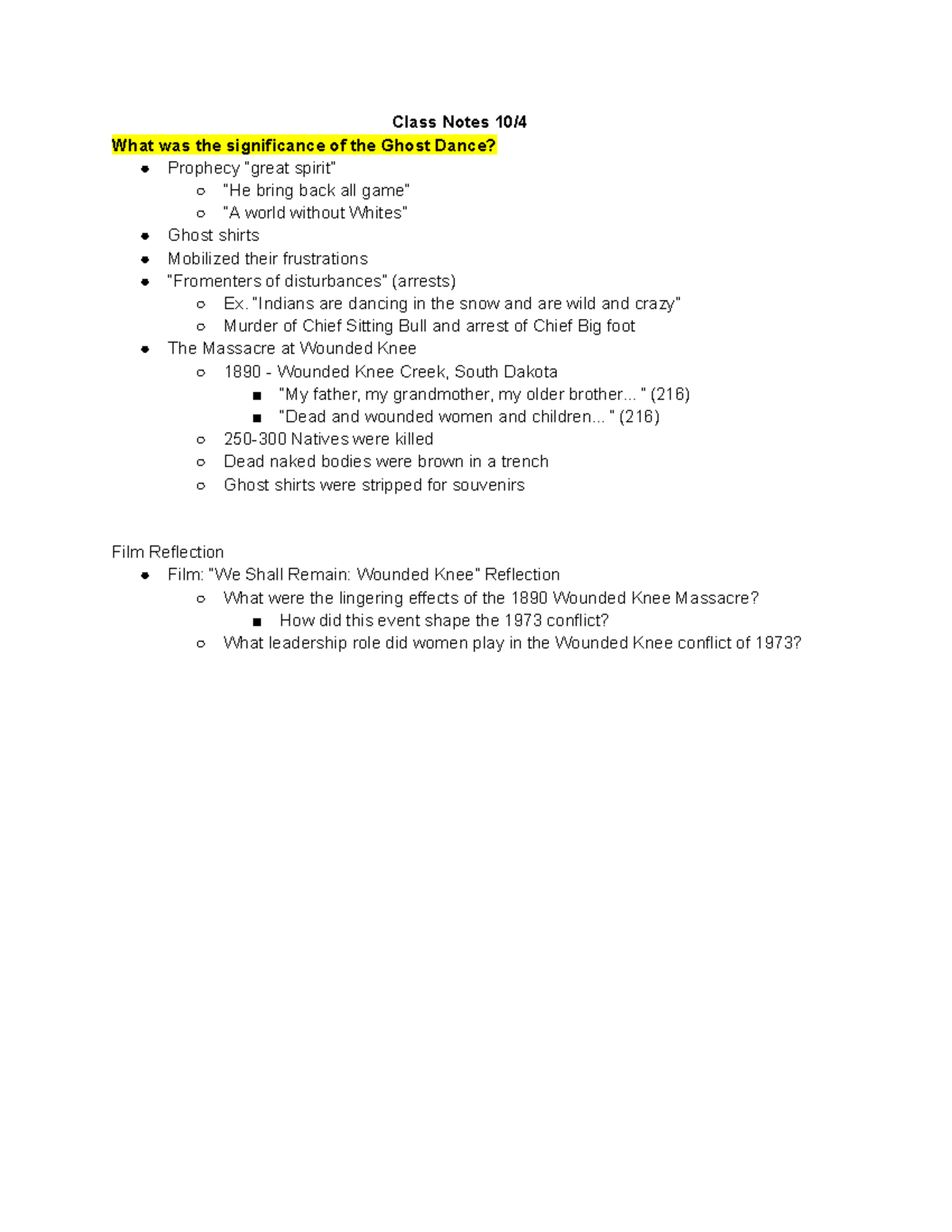 CCS Class Notes - October - What was the significance of the Ghost ...