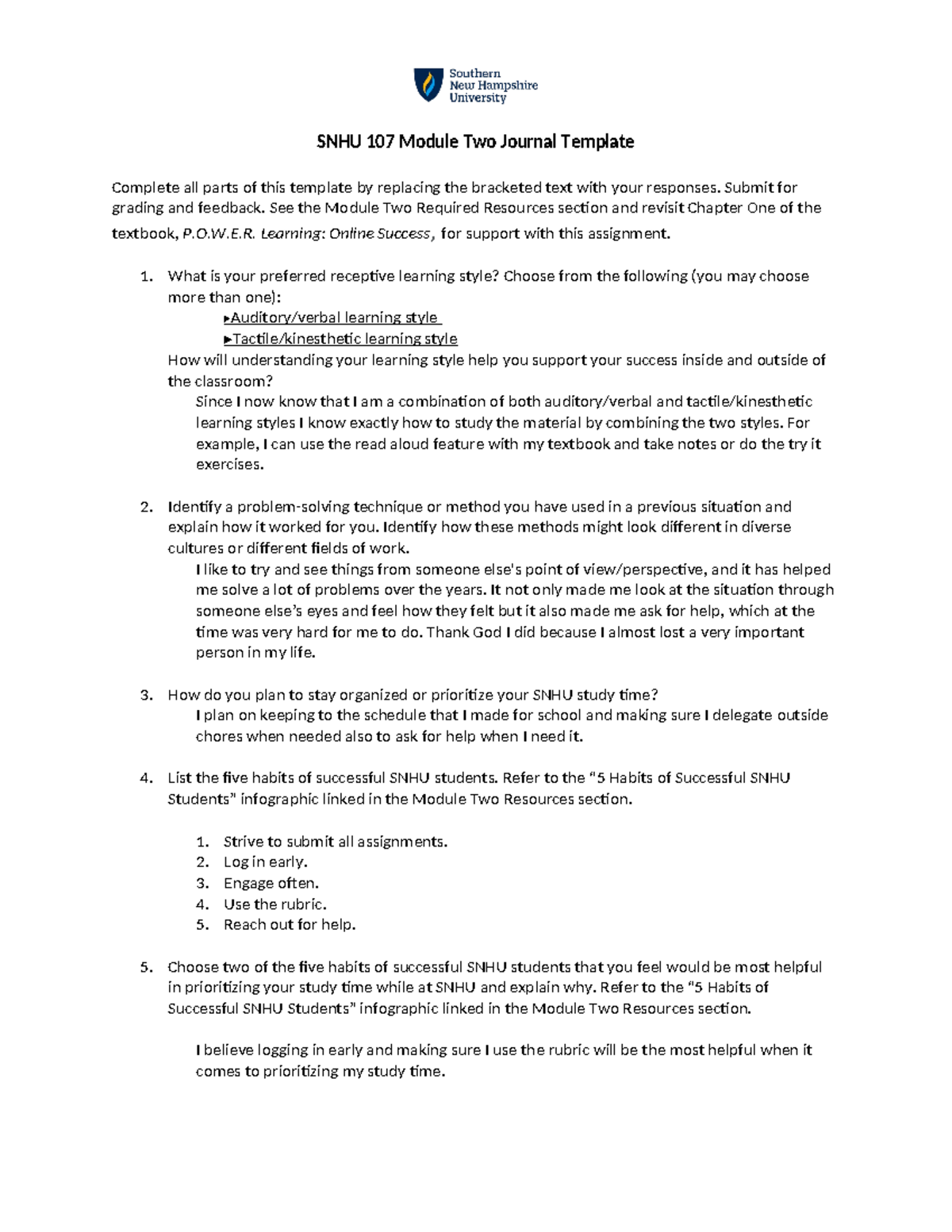 SNHU 107 Module Two Journal - SNHU 107 Module Two Journal Template ...