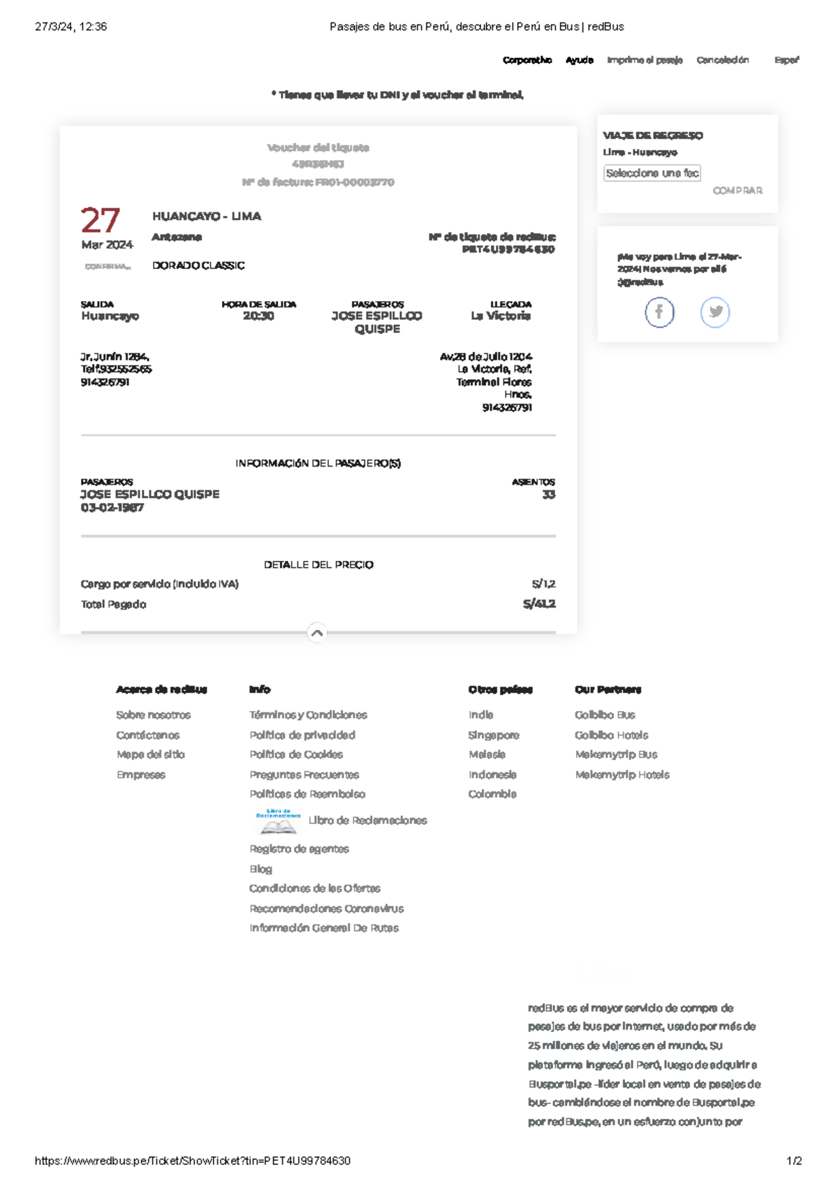 Pasajes de bus en Perú, descubre el Perú en Bus red Bus - 27/3/24, 12 ...