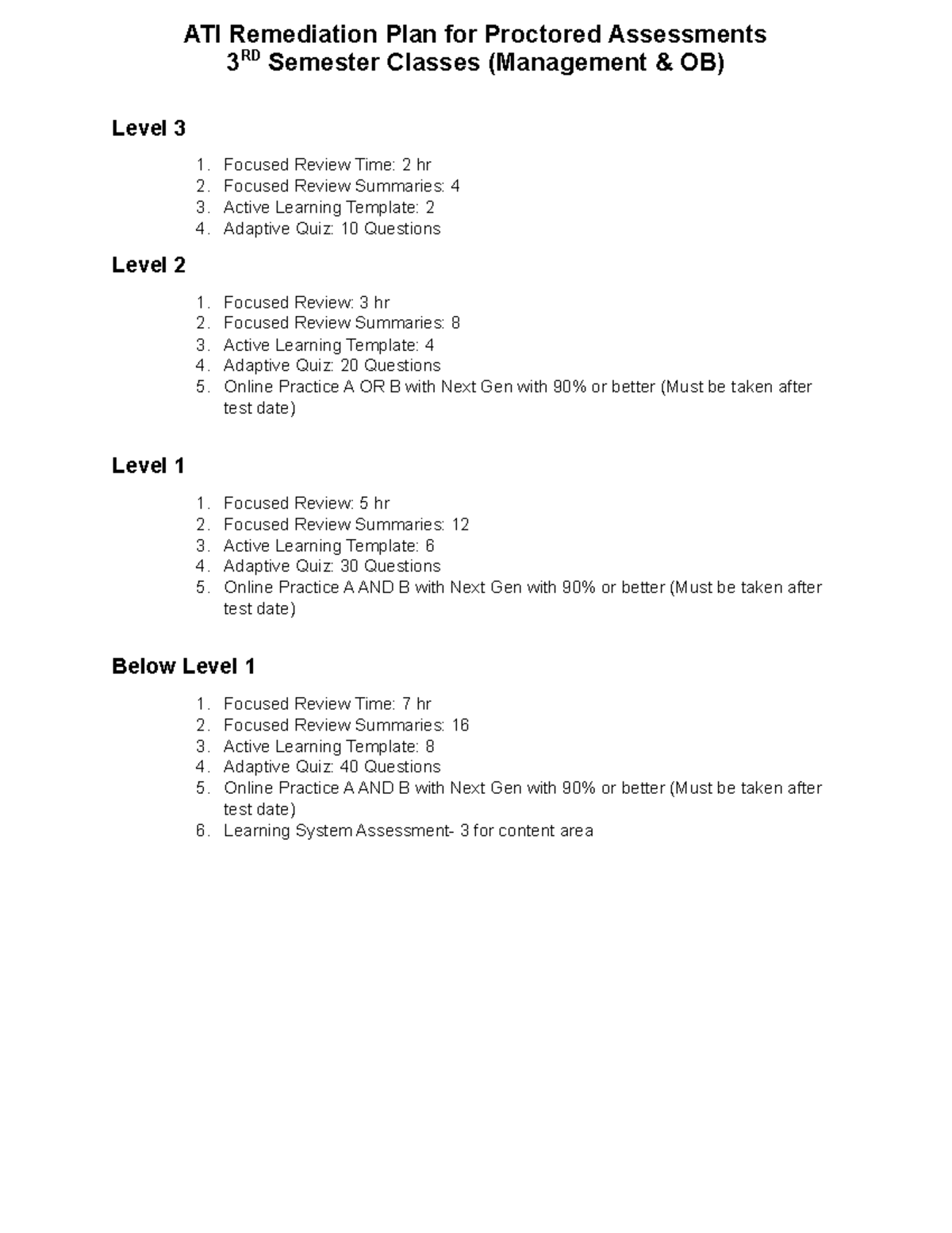 ATI Remediation Plan for Proctored Assessments - Studocu