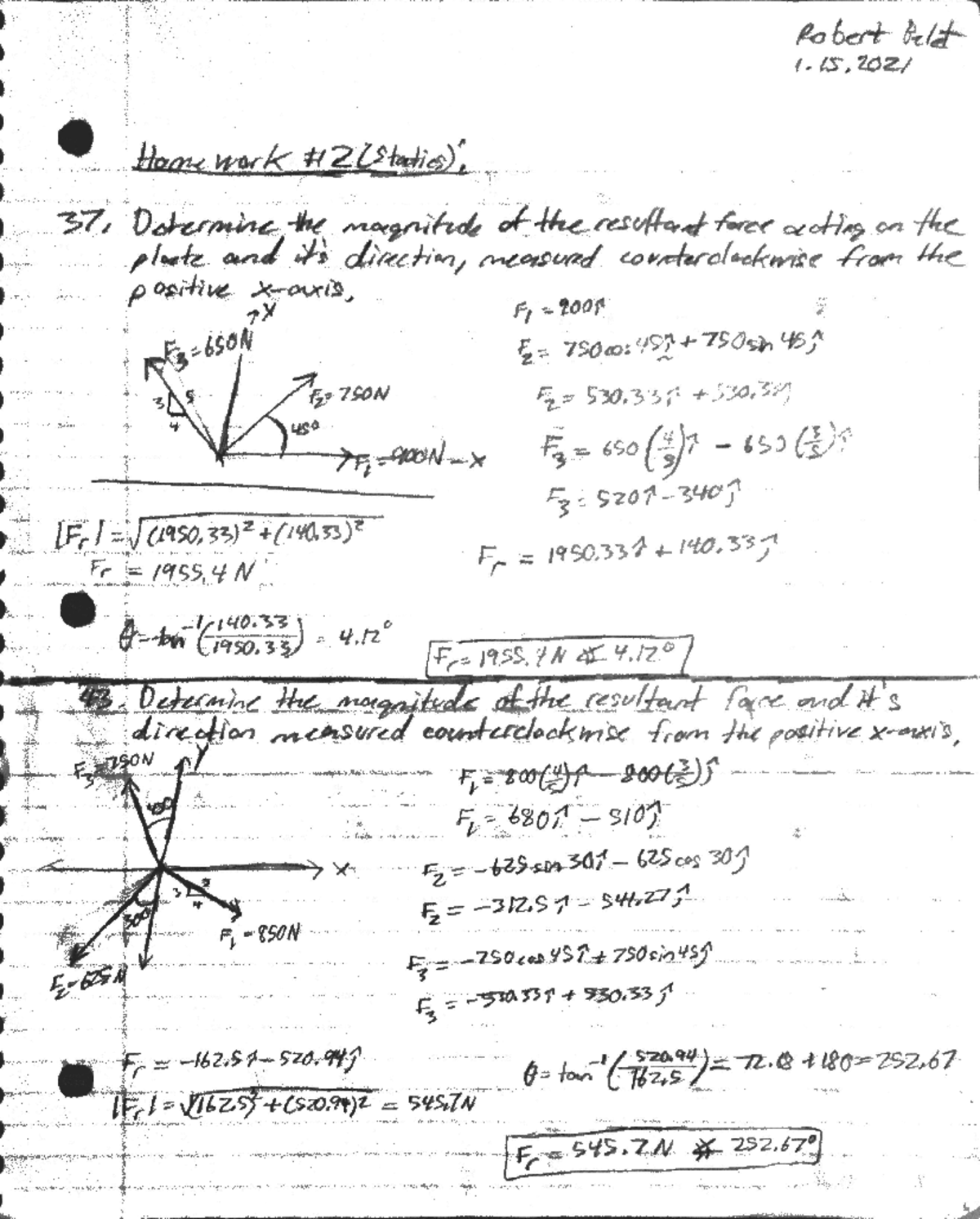 Statics Homework 2 - EGN 3311 - Studocu