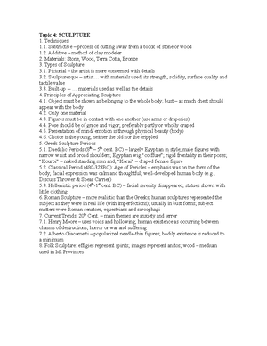 Art Appreciation Lesson 7 Cinema summary - Topic 6: CINEMA 0. Cinema ...