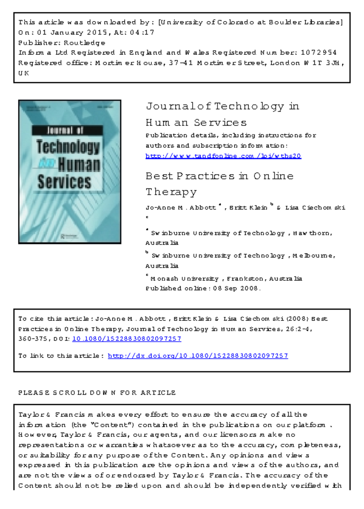 Abbott 2008 - ddd - This article was downloaded by: [University of ...