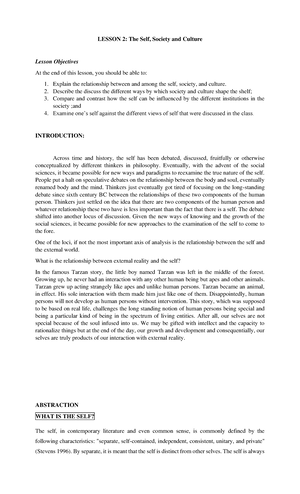 Unfolding the Biological Self - PSYCH 101 BSN 1E Unfolding the ...