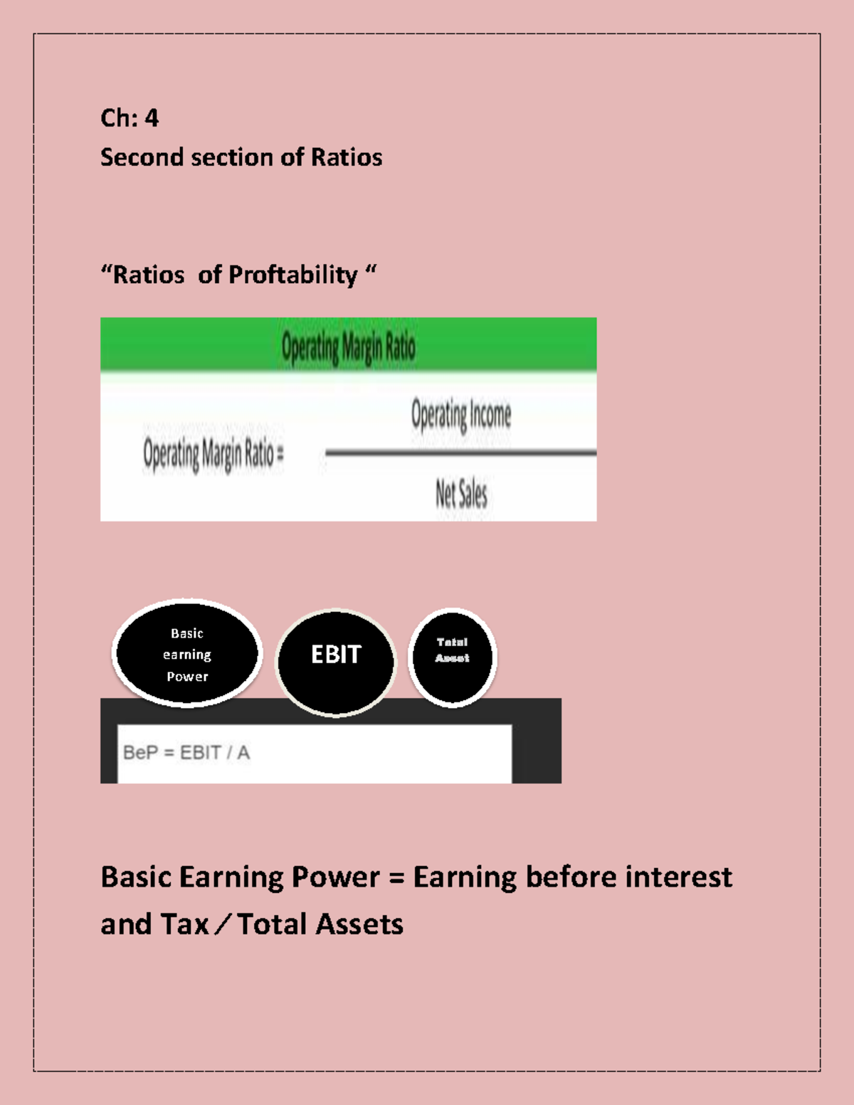 Ch4 part 2 - Ch: 4 Second section of Ratios “Ratios of Proftability ...