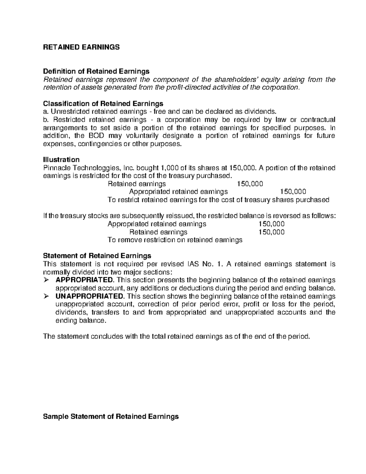 Retained Earnings - RETAINED EARNINGS Definition of Retained Earnings ...