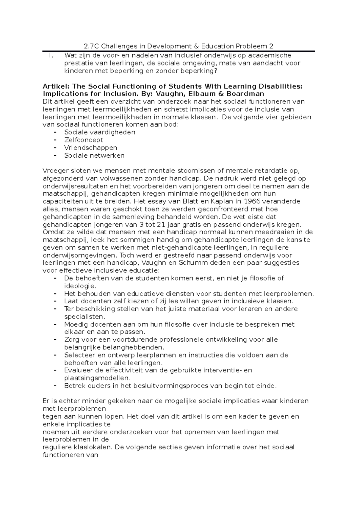 2.7C Challenges in Education & Development probleem 2 - 2 Challenges in ...