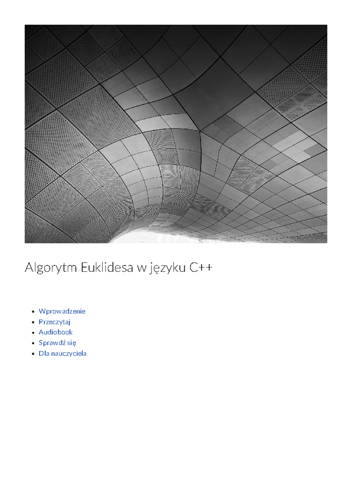 Algorytm Euklidesa w jezyku C - Algorytm Euklidesa w języku C++ Wprowadzenie Przeczytaj ...