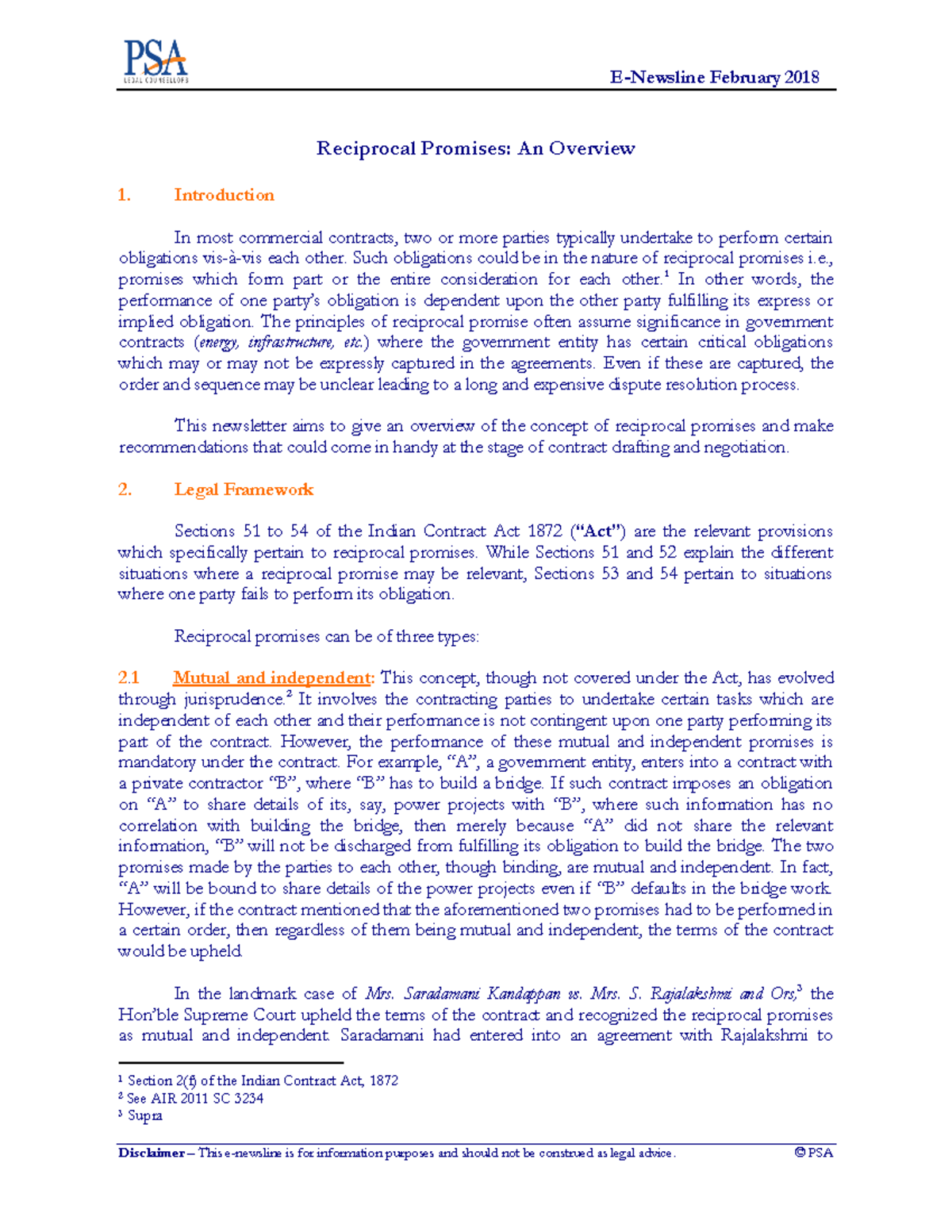 Reciprocal Promises An Overview - Reciprocal Promises: An Overview ...