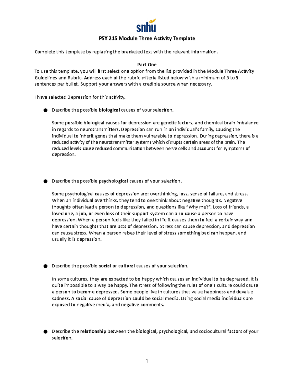 Neliana Rivera PSY 215 Module Three Activity - PSY 215 Module Three ...