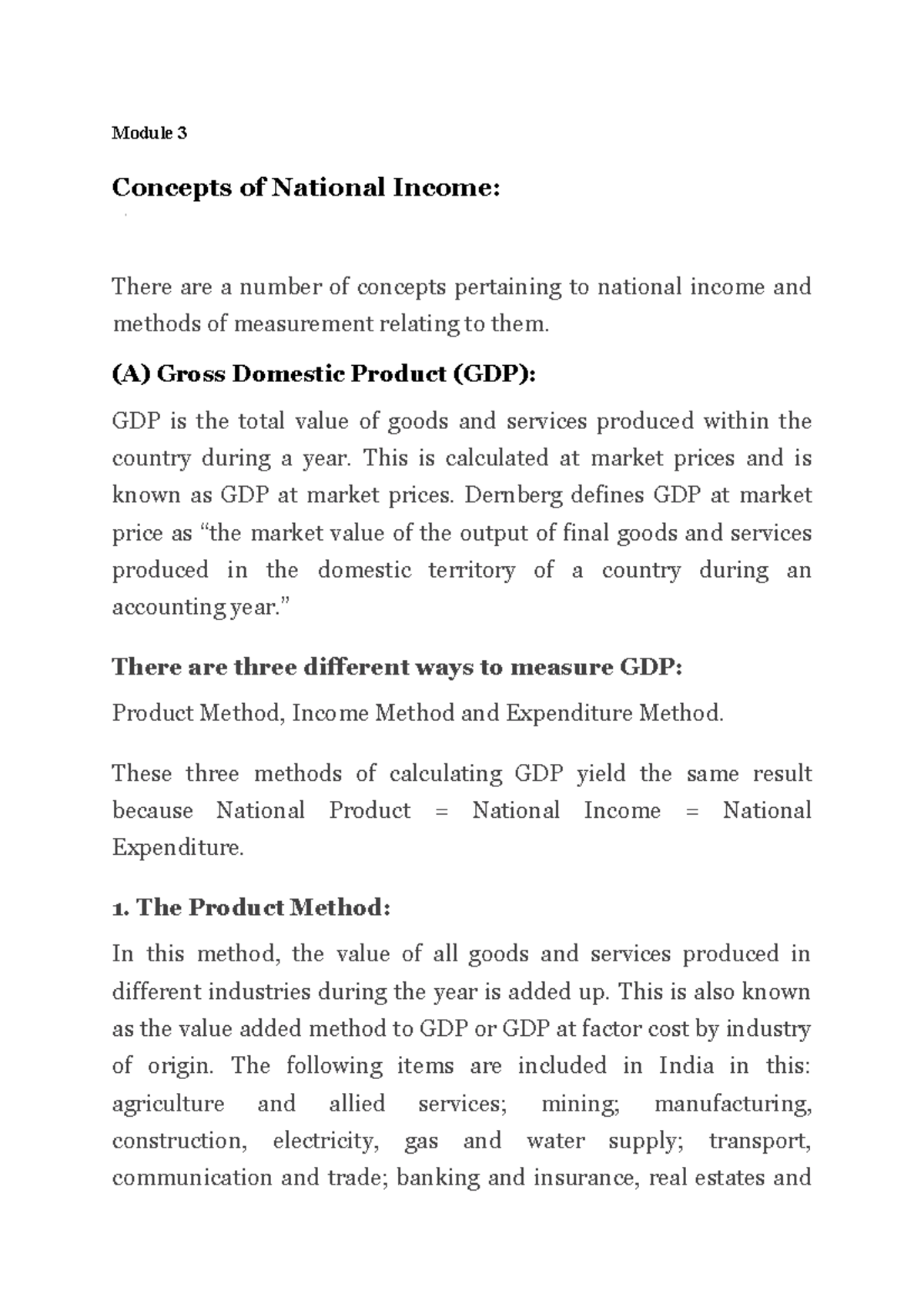 Fiscal policy - Module 3 Concepts of National Income: There are a ...