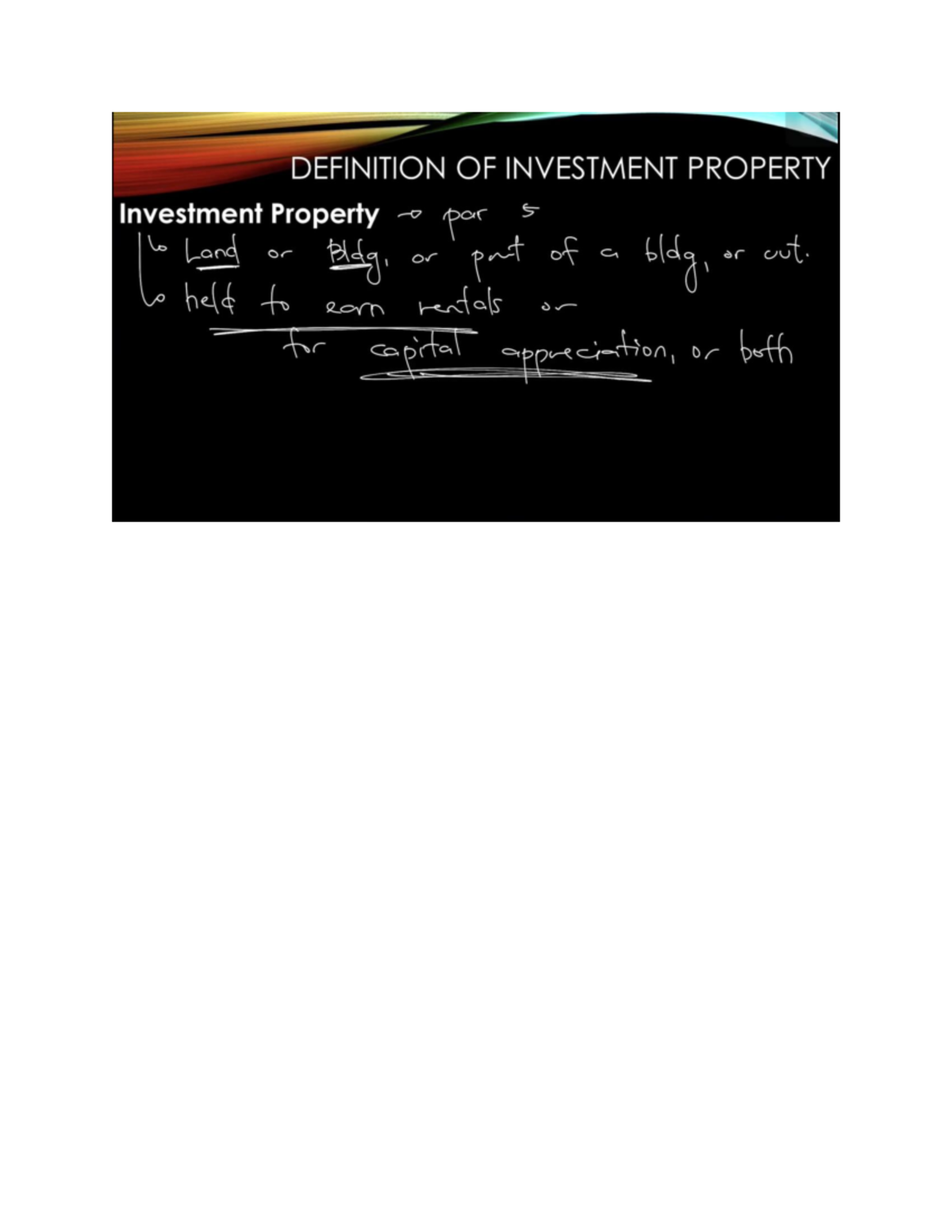 IP - Excercises and Notes - DEFINITION OF INVESTMENT PROPERTY ...