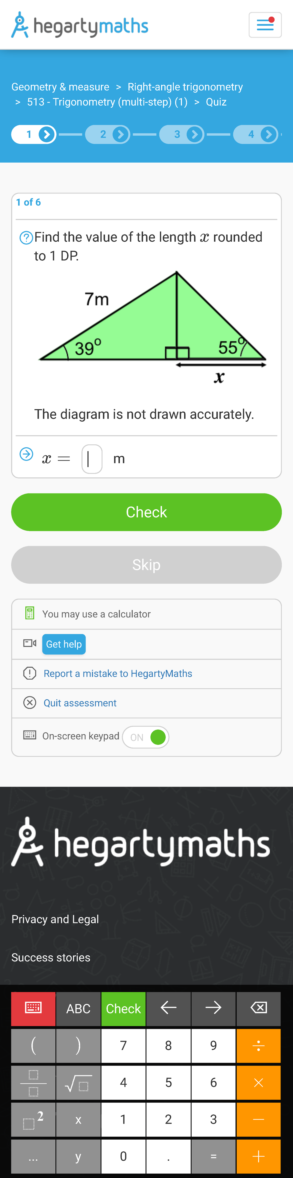 Hegarty Maths - 534tterrtdfgdf - Geometry & measure > Right-angle trigonometry > 513 - - Studocu