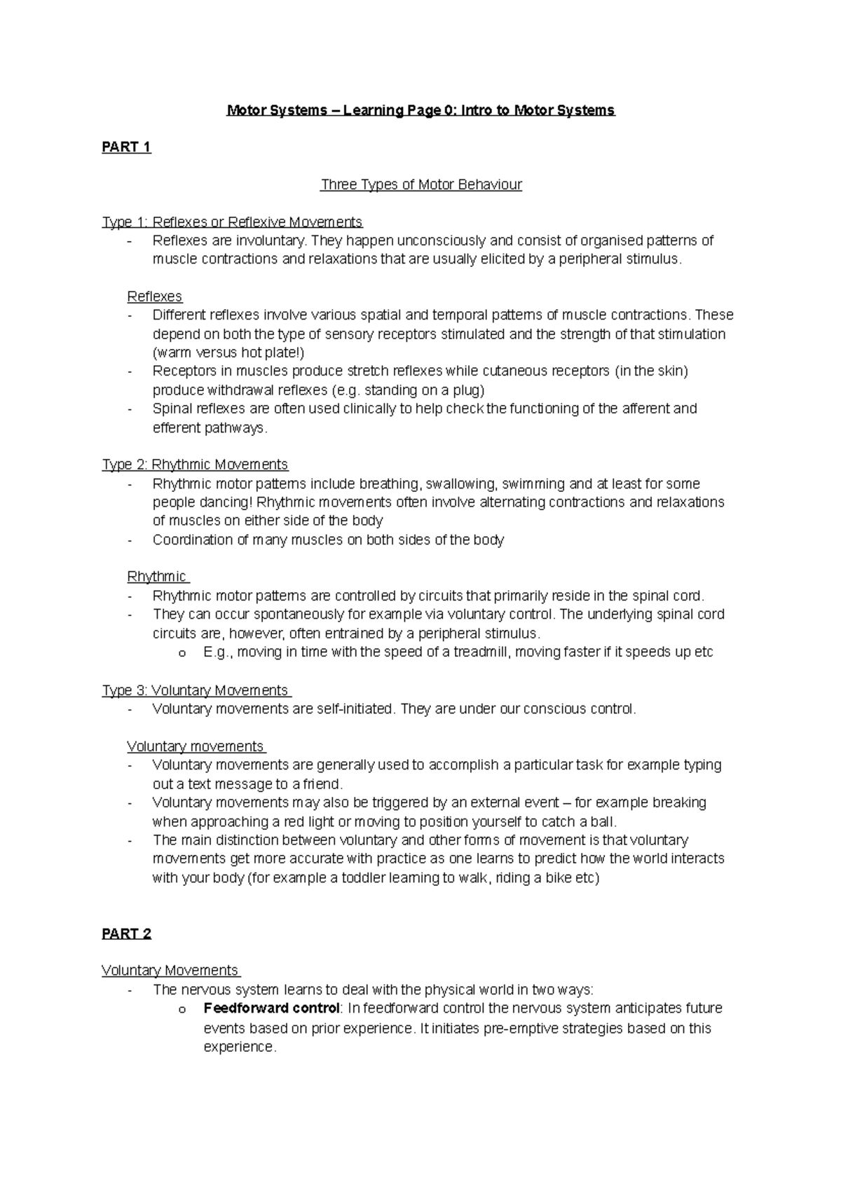 LP0 - Intro to Motor Systems - Motor Systems – Learning Page 0: Intro ...