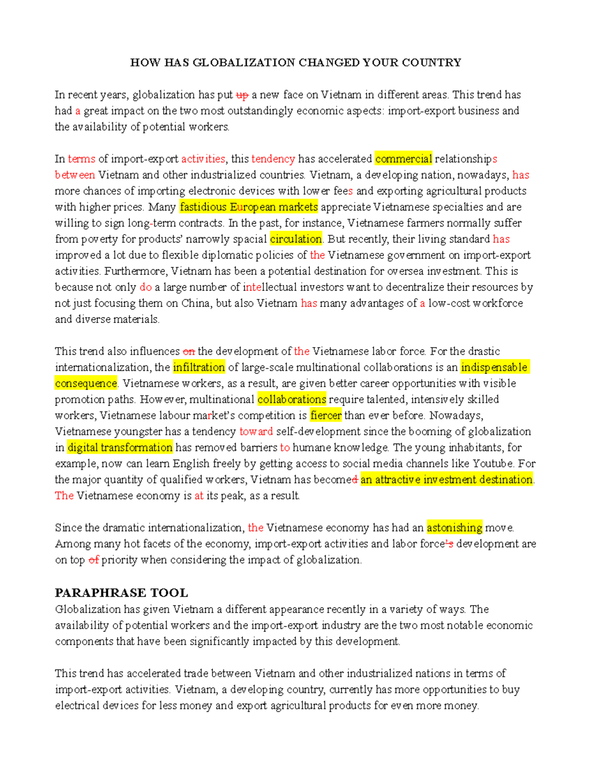 HOW HAS Globalization Changed YOUR Country - HOW HAS GLOBALIZATION ...