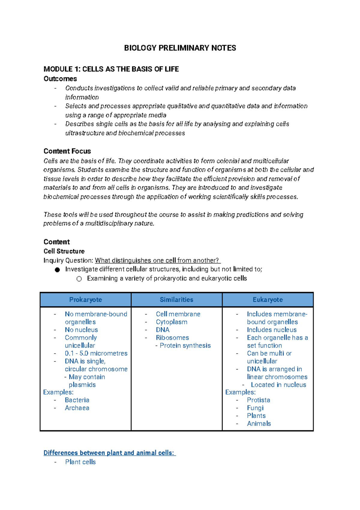 2020 P BIO - Biology Preliminary Notes TO Syllabus (Marissa Jauleska ...