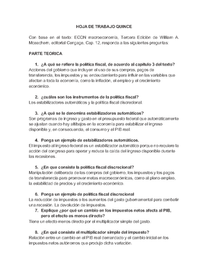 Hoja de trabajo Curvas de Oferta y demanda ver 2 - HOJA DE TRABAJO DE PRACTICA PARTE 1 ...