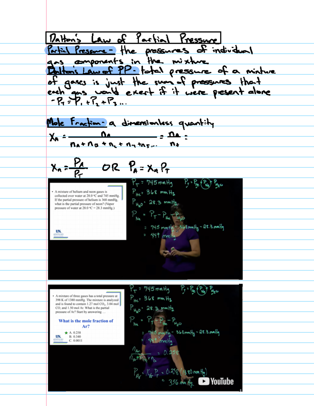 Dalton’s Law of Partial Pressure - Dalton's Law of Partial Pressure ...
