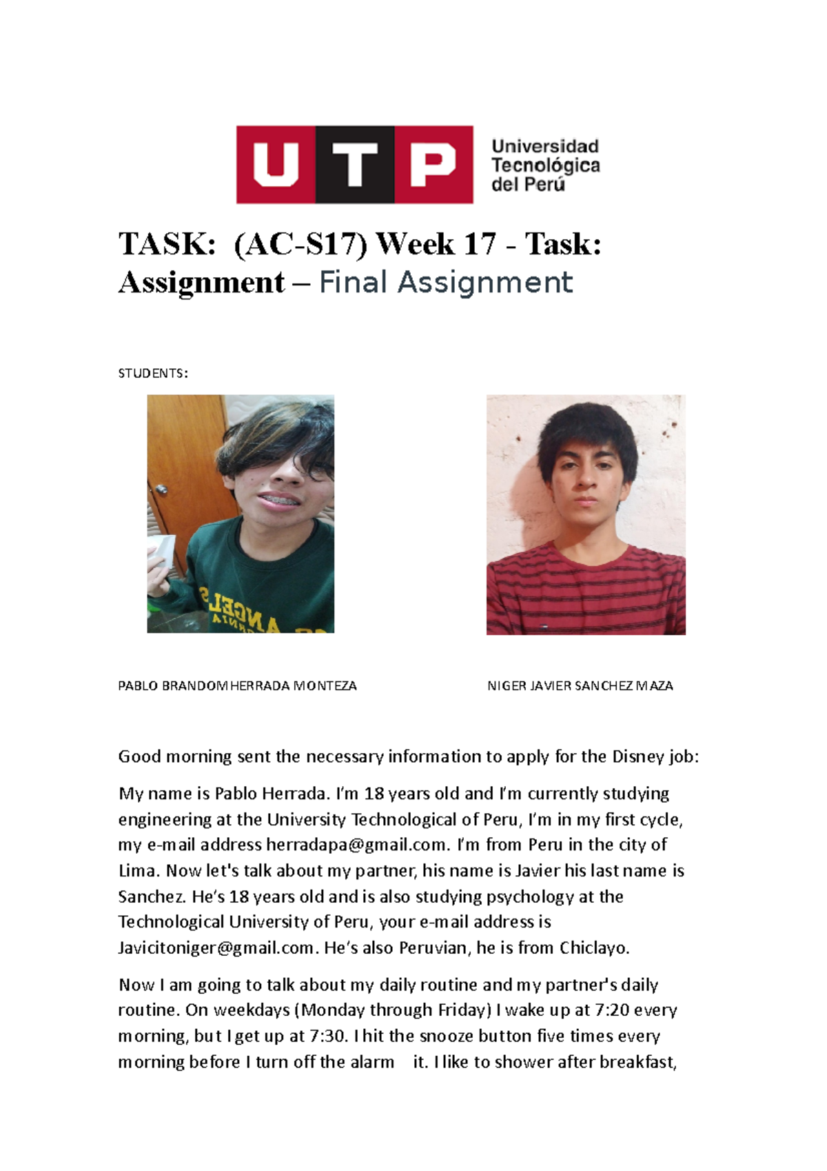 (AC-S17) final asiggment - TASK: (AC-S17) Week 17 - Task: Assignment – Final Assignment STUDENTS ...