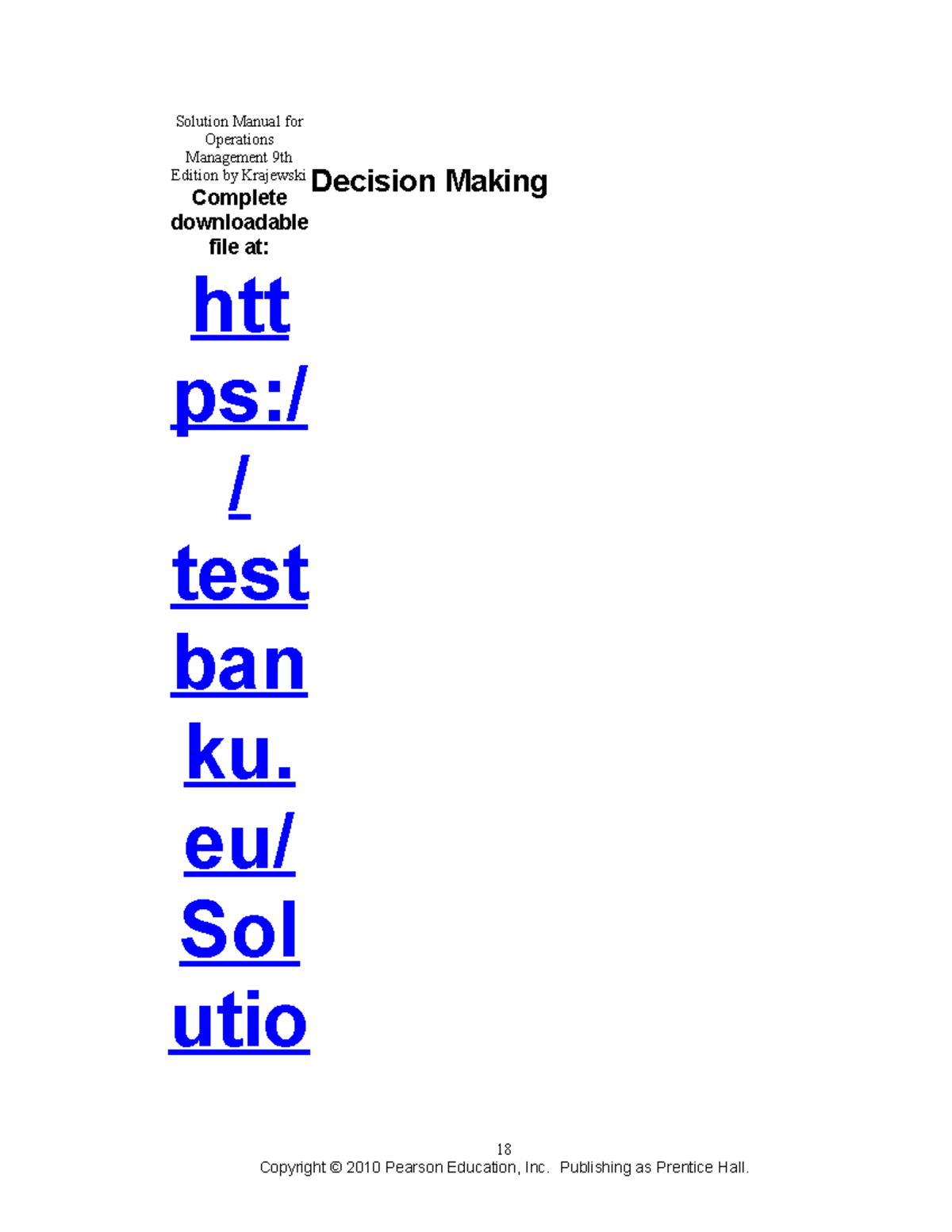 Solution Manual for Operations Managemen - Solution Manual for ...