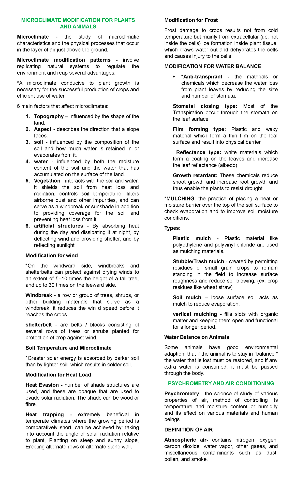 Reviewer-1 - REVIEWER NOTE - MICROCLIMATE MODIFICATION FOR PLANTS AND ...