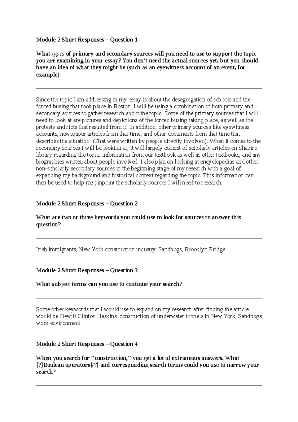 Module 2 Short Responses - Module 2 Short Responses – Question 1 What ...