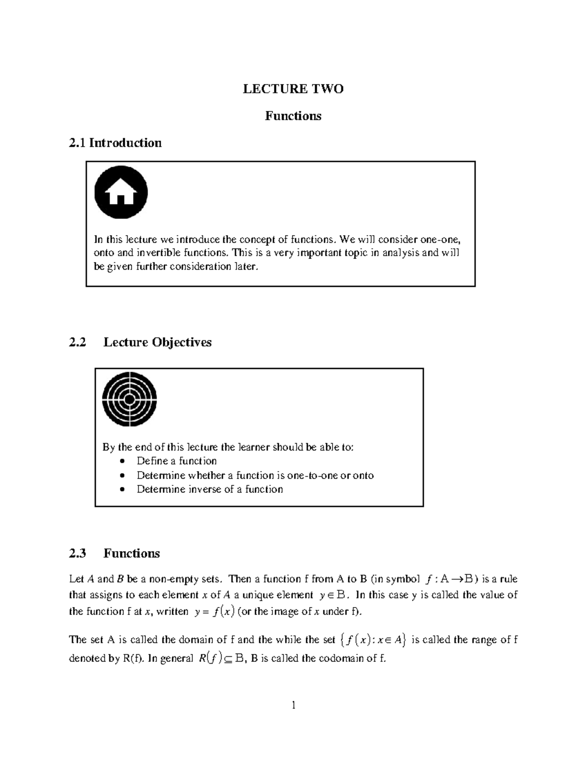 Sma 300 Lecture 2 Functions Lecture Two Functions 2 Introduction 2 Lecture Objectives 2