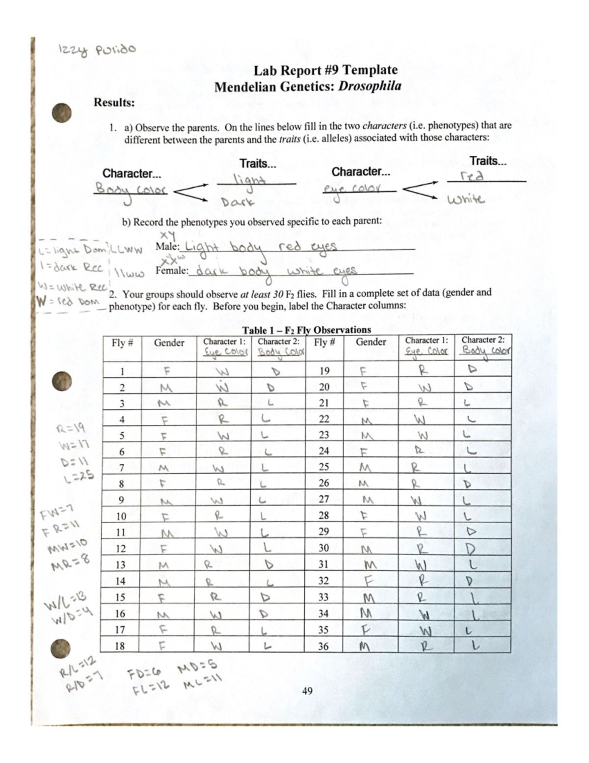 Lab Report #9 and #10 Results - BIO 161 - Studocu