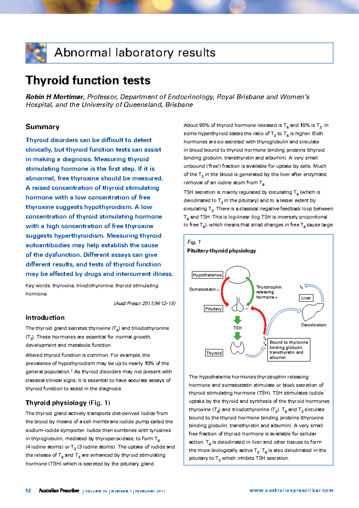 Endocrine, Diabetes & Reproductive - Interpreting thyroid function ...