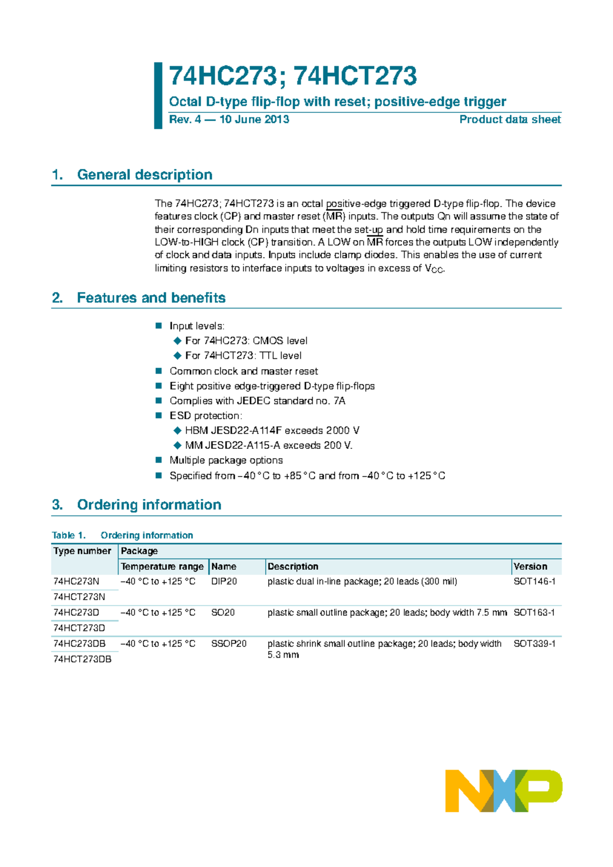 74HC273 Datasheet - Presentacion - 1. General description The 74HC273 ...