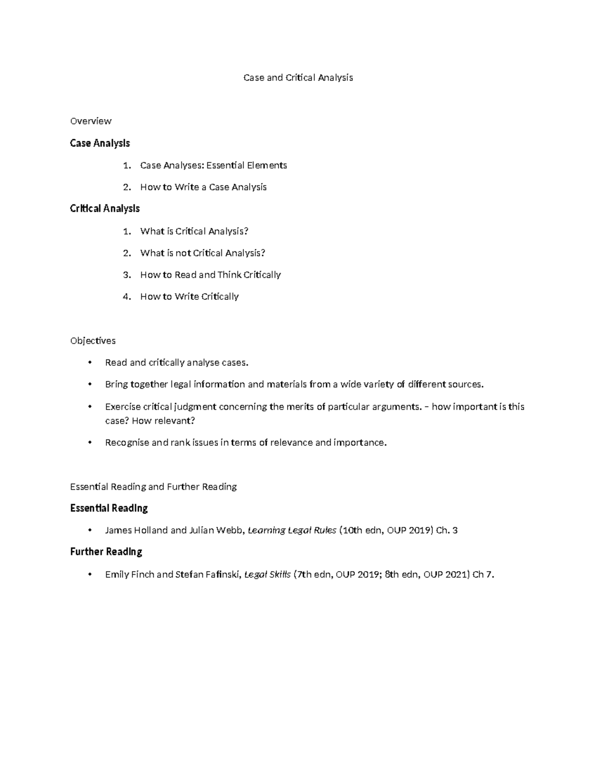 Case and Critical Analysis - Case and Critical Analysis Overview Case ...