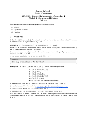 Module 1 - Lecture notes 1 - Queen’s University School of Computing ...