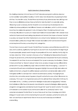 English Extension 2 Notes - Shattered glass - Reflection Statement ...