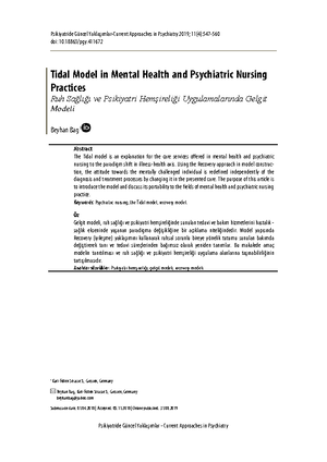 Tidal Model and its implications in late-life suicidality - Studocu