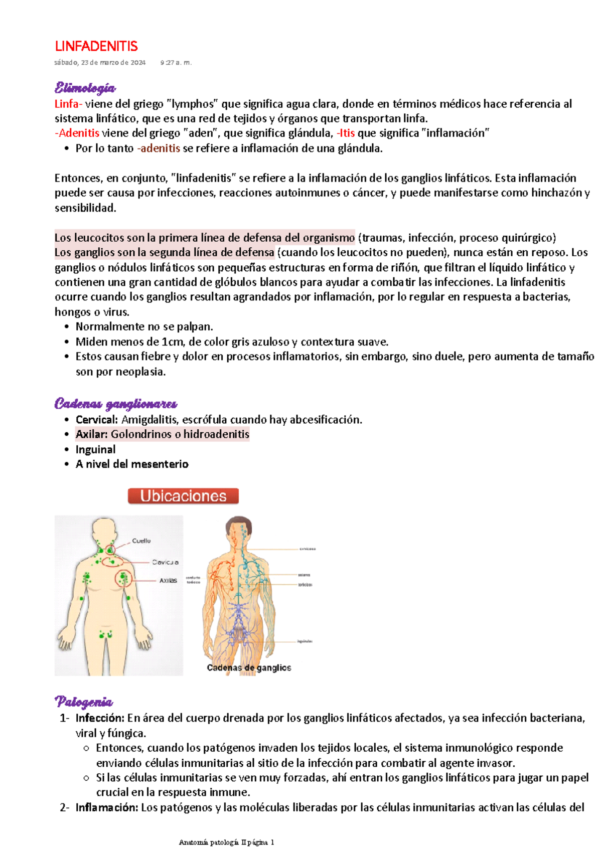 Linfadenitis - apuntes - Linfa- viene del griego "lymphos" que ...
