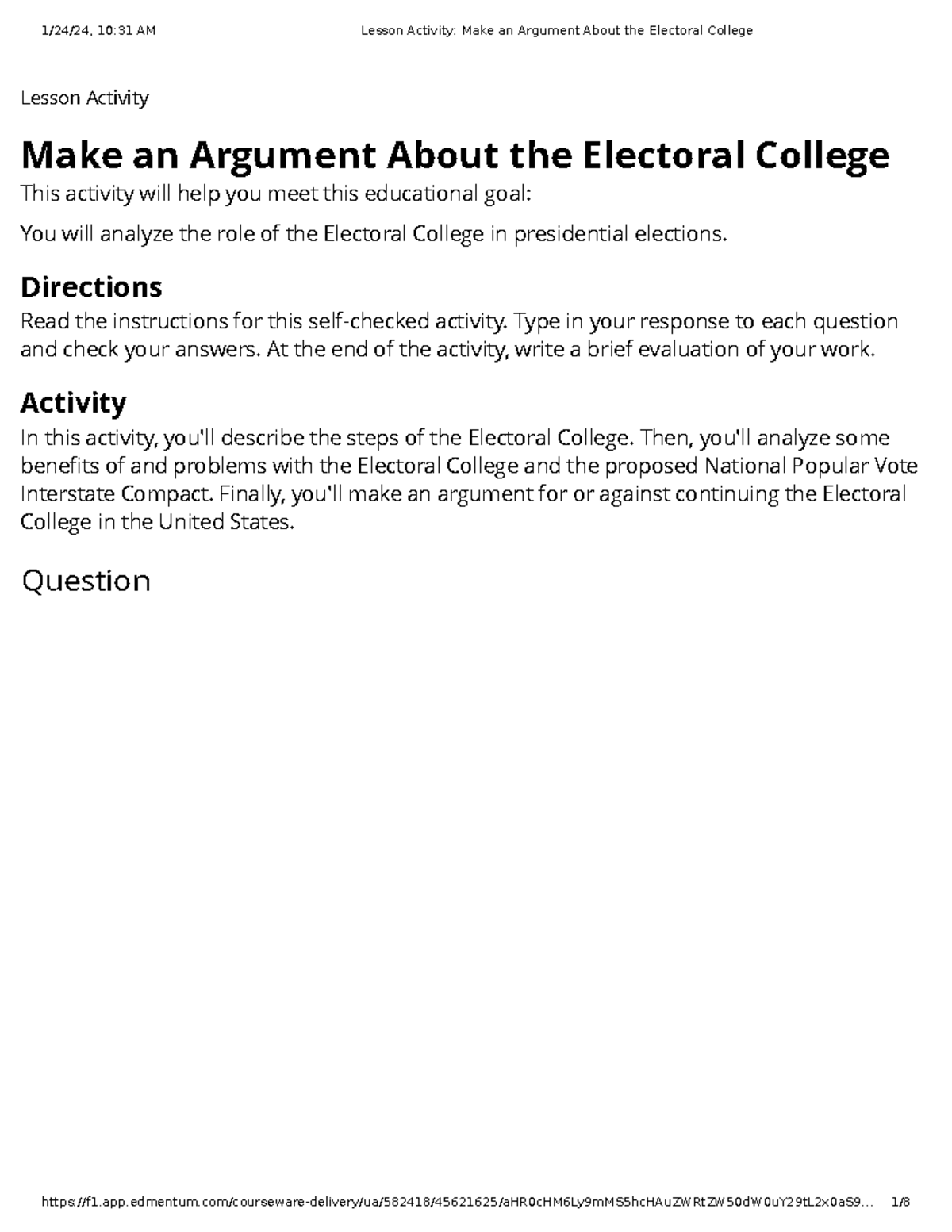 Elections Tutorial - this is for s.s - Lesson Activity Make an Argument ...