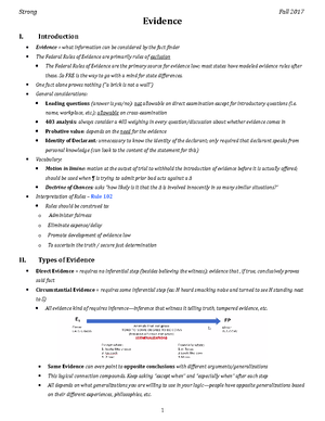 Evidence outline esp for hearsay - Evidence “Is it Relevant” Under Rule ...