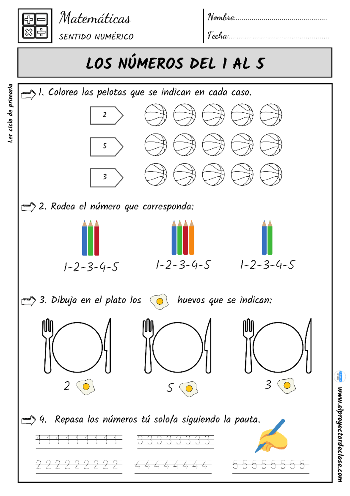 Los numeros del 1 al 5 - Números - matematicas - Studocu