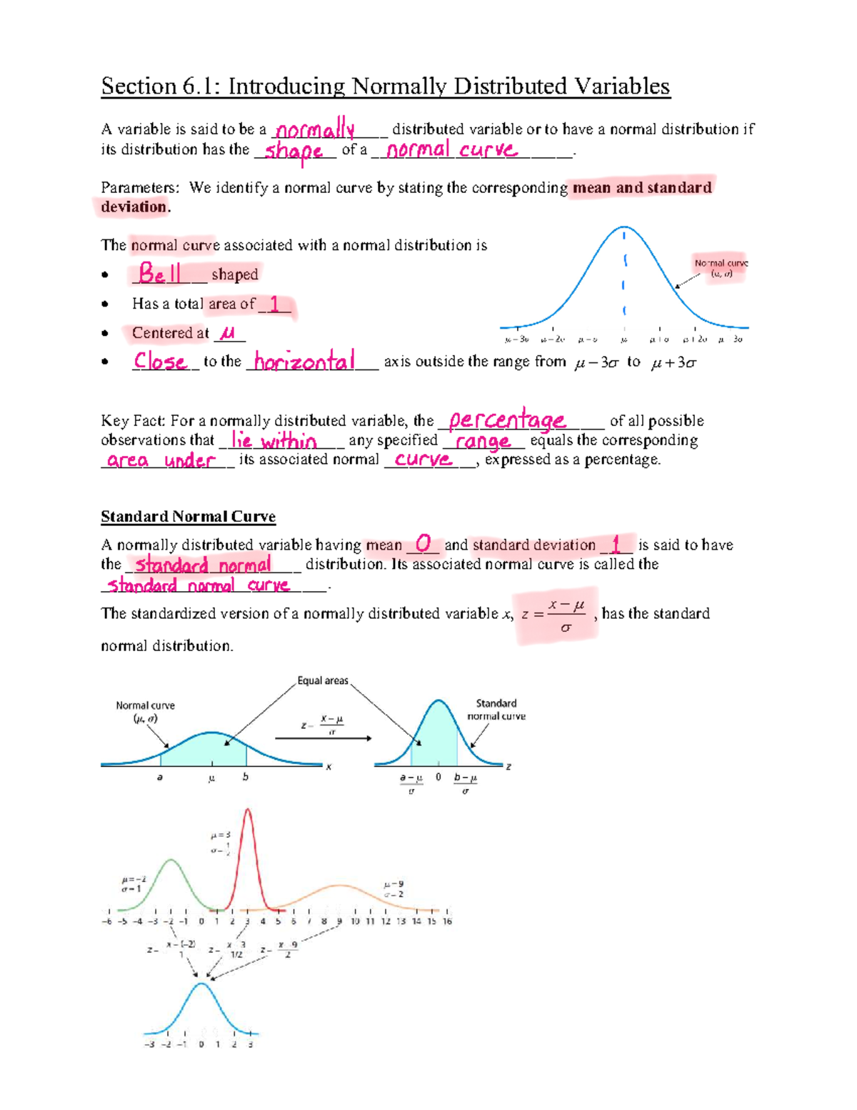 Chapter 6 - Section 6: Introducing Normally Distributed Variables A ...