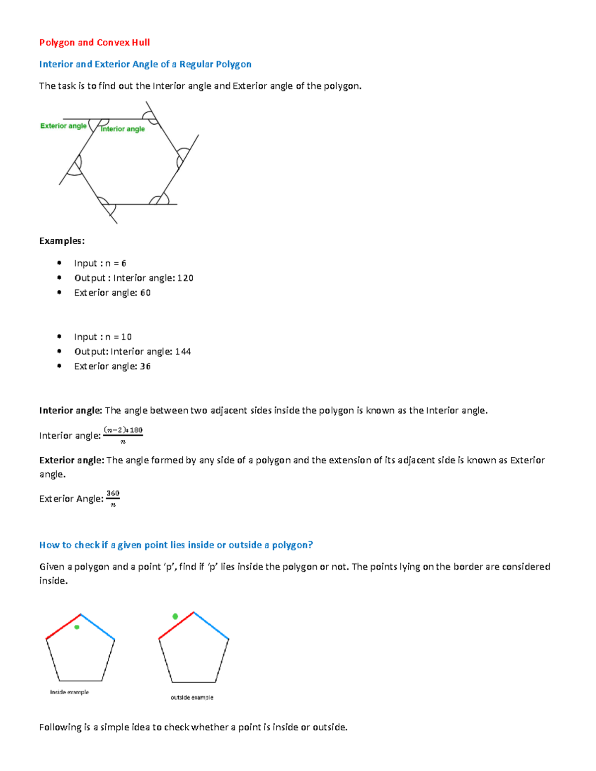 Polygon and Convex Hull - Polygon and Convex Hull Interior and Exterior ...