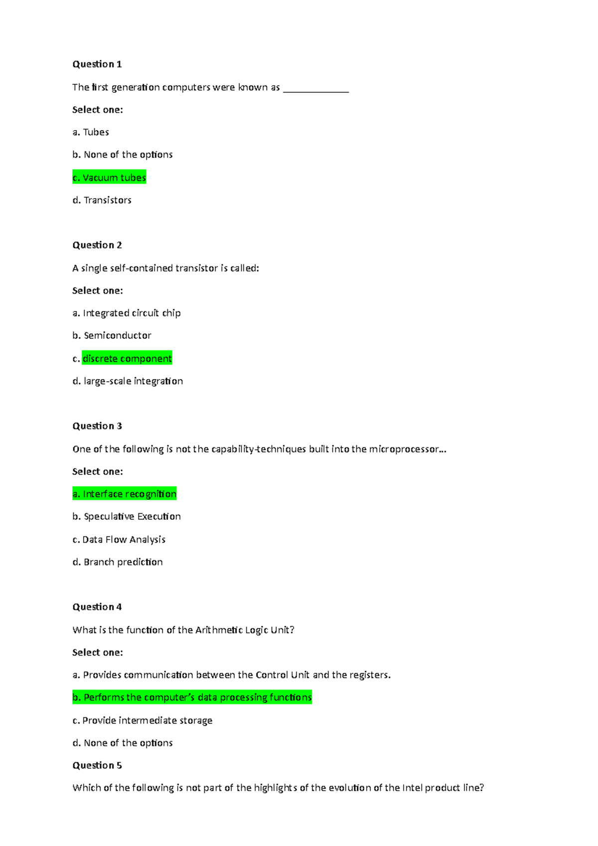 2022- Computer Architecture 600 Assignment 1 (Multiple-choice - Online ...
