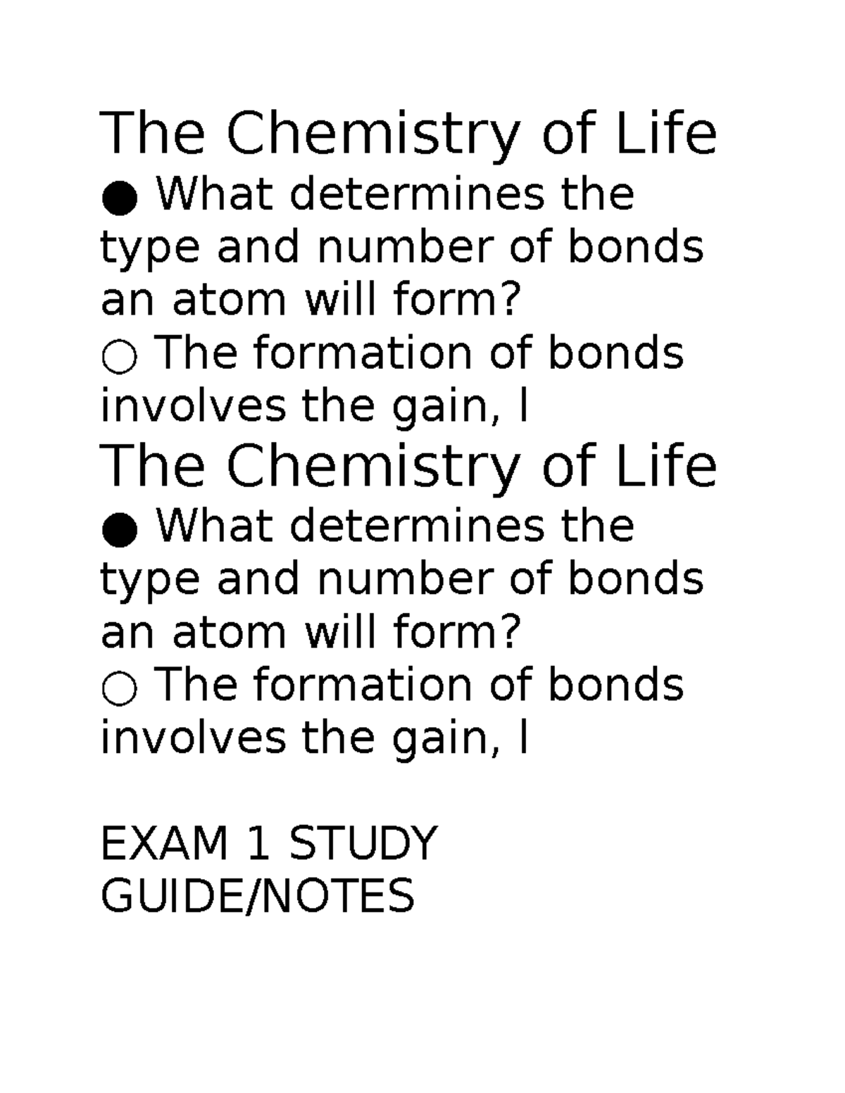 The Chemistry of Life - this is a test file - The Chemistry of Life ...